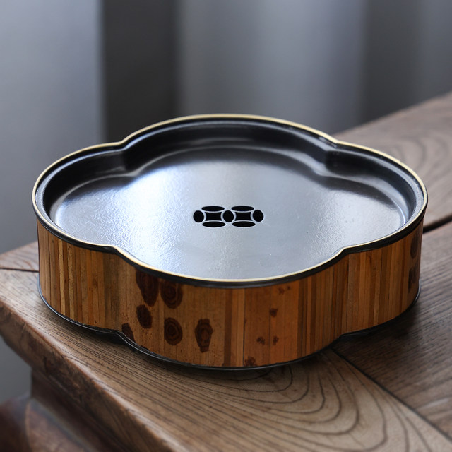 Handmade copper, brass edging, Xiangfei bamboo pot holder, Begonia pot ...