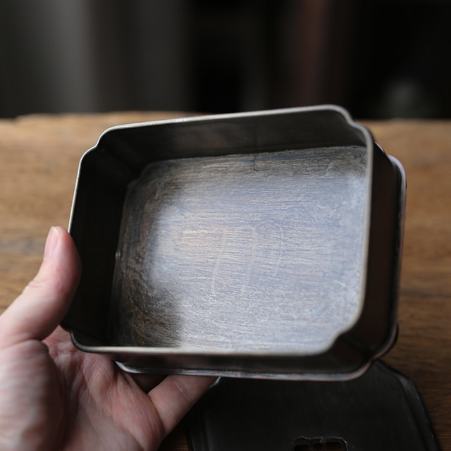 Antique tin tea tray small rectangular tin kettle contracted copper ...