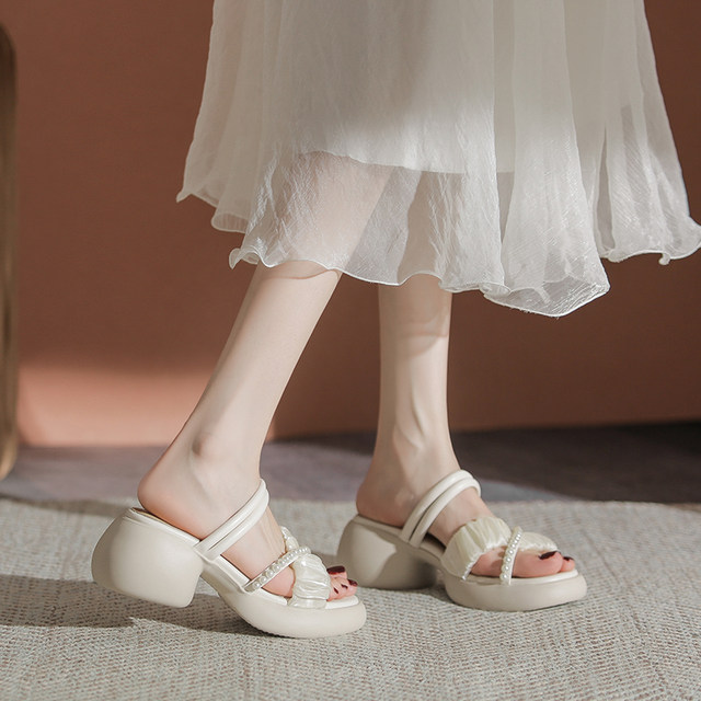 Six o'clock uncle ~ sheepskin version ~ sand slippers thick bottom ...