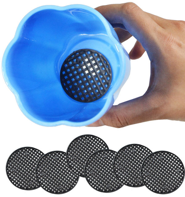 Flower pot bottom hole mesh pad plastic mesh gasket anti-leakage round ...