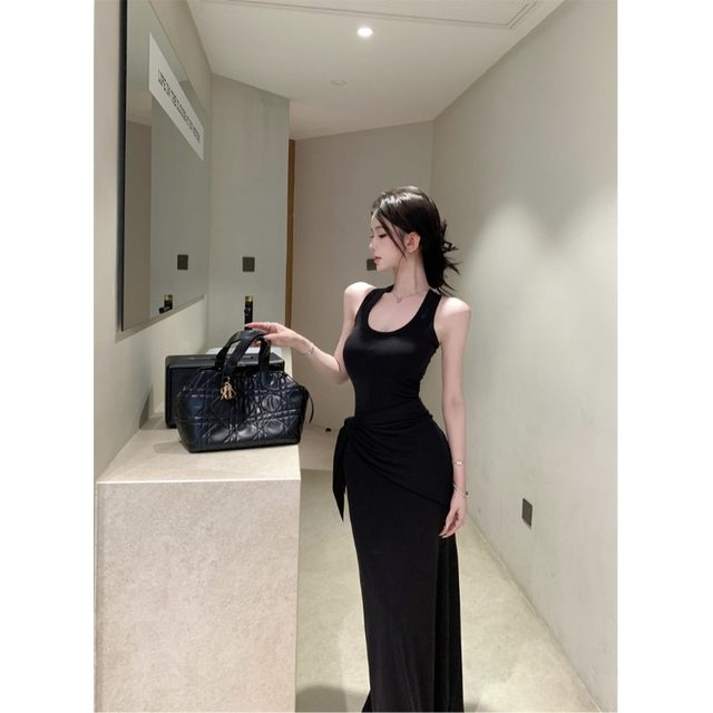 Slack and hot girl waistband U-neck I-shaped vest dress feminine slim ...