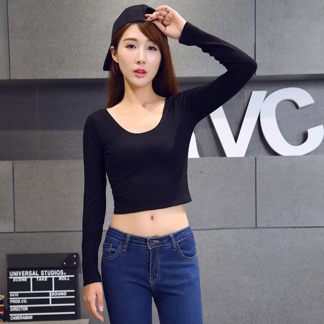 Short -navel T -shirt Female spring and summer new cotton cotton cotton ...