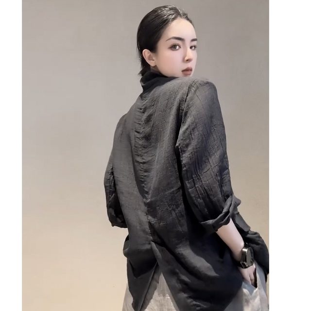 Fat MM loose medium length thread suit jacket for women in Europe 2025 ...