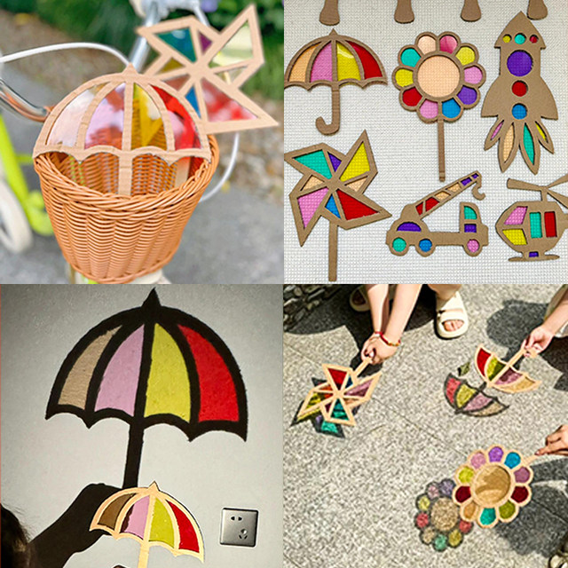Colored cellophane children's kindergarten handmade transparent plastic ...