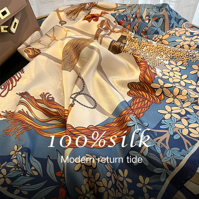 Silk large square scarf for women 2025 new scarf shawl outside wear ...