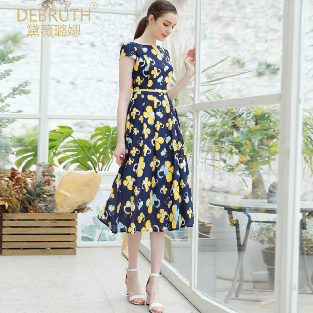 Daiweilu mischievous one-length neck printed princess dress for women's ...