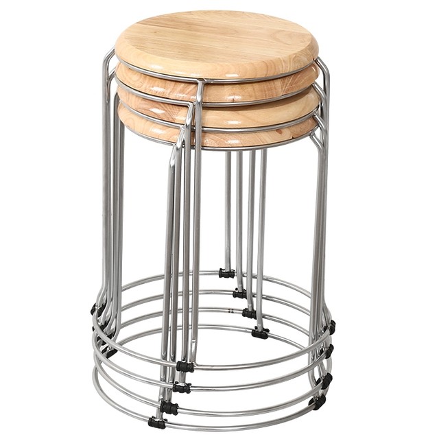 Home work stool round stool solid wood dining table stool restaurant ...