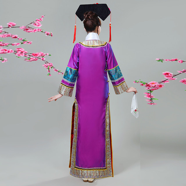 Qing Dynasty costume Gege clothing Manchu flag service female ancient ...