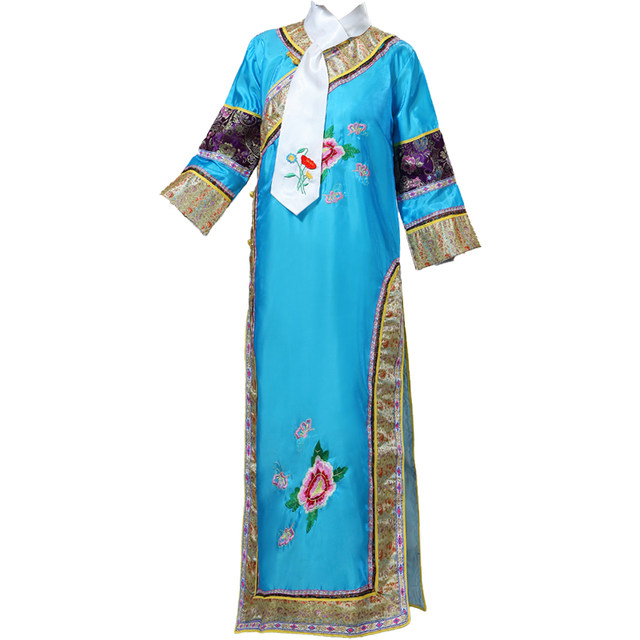 Qing Dynasty costume Gege clothing Manchu flag service female ancient ...