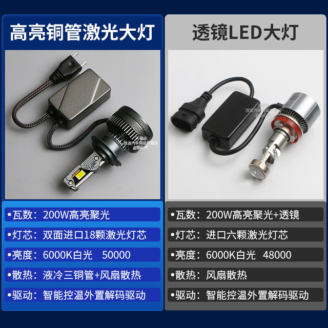 Automobile H7H11 comes with dual-light lens laser LED headlight modification super bright and ...
