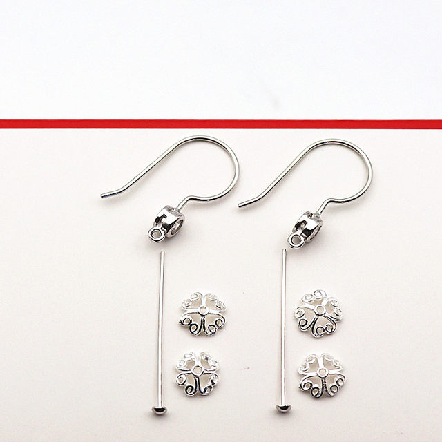Material Pack S925 Sterling Silver Set Bolded Ear Hook Diamond Diy Homemade Handmade Earrings ...