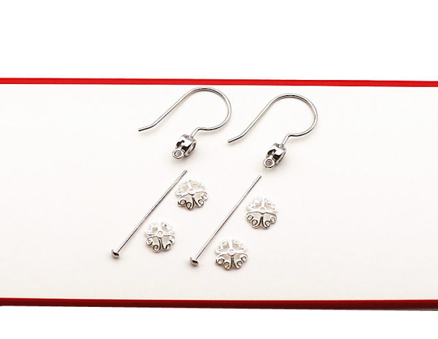 Material Pack S925 Sterling Silver Set Bolded Ear Hook Diamond Diy Homemade Handmade Earrings ...