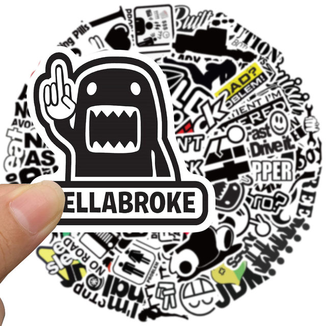 50 Japanese fun JDM cartoon stickers, motorcycle locomotive, battery ...