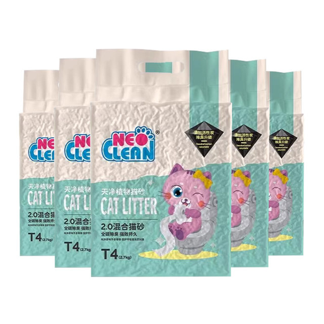 NEO cat litter Tianjing locking mesh mixed cat litter 5 packs T4 tofu ...