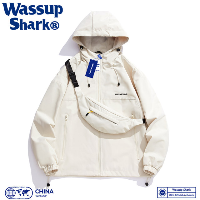 WASSUP Shark Chongka jacket Men and Women Couples Spring Autumn Outdoor ...
