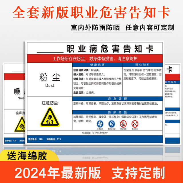 New version of 2025 occupational hazards notification card disease dust ...