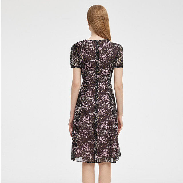 Authentic Ma Tiannu women's clothing autumn and winter black floral ...