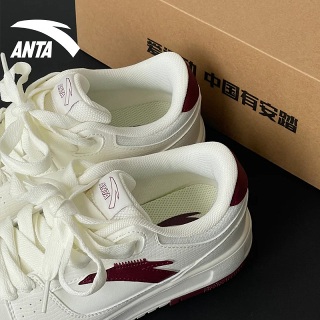ANTA white shoes for women winter new low-cut thick-soled retro trendy ...