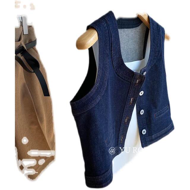 Short 2025 summer new product temperament denim vest fashionable white ...