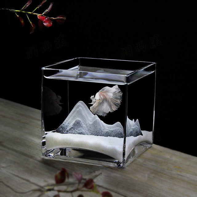 Douyu tank square glass fish tank square cylinder hydroponic utensil ...