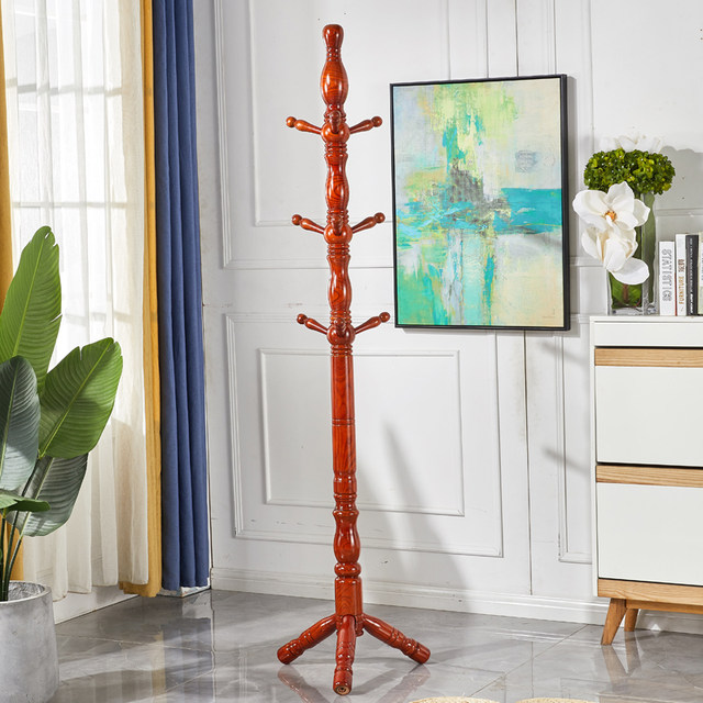 Solid wood cloak rack landing hanging hangers European -style vertical ...