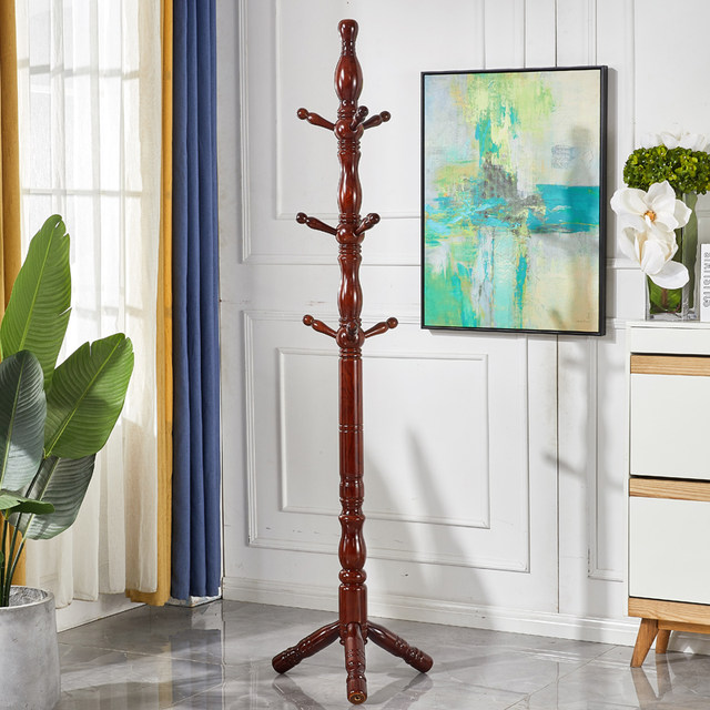Solid wood cloak rack landing hanging hangers European -style vertical ...