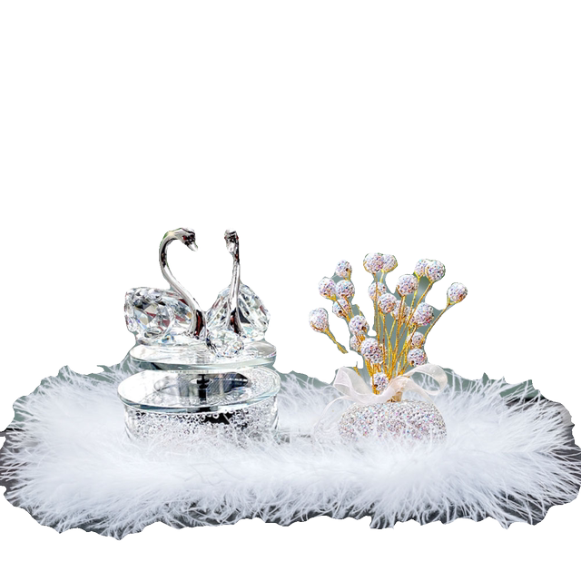 Solar rotating crystal swan car perfume ornaments car aromatherapy cute ...