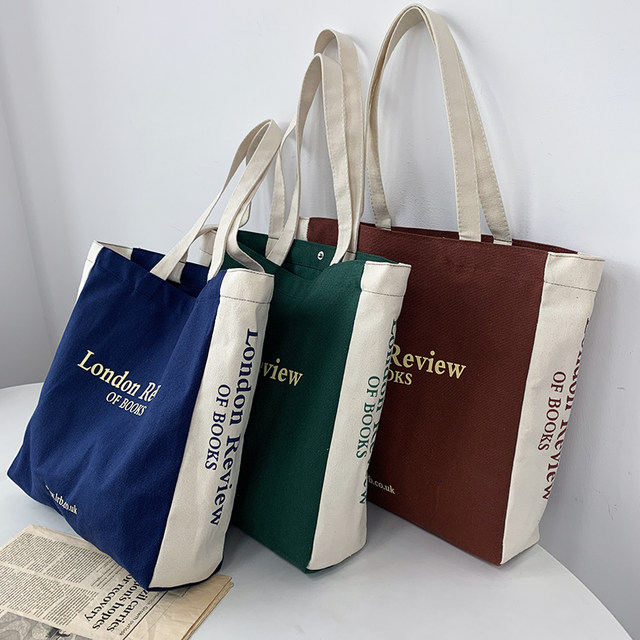 Original letters Large -capacity Shoulder Canvas Bag College Wind ...