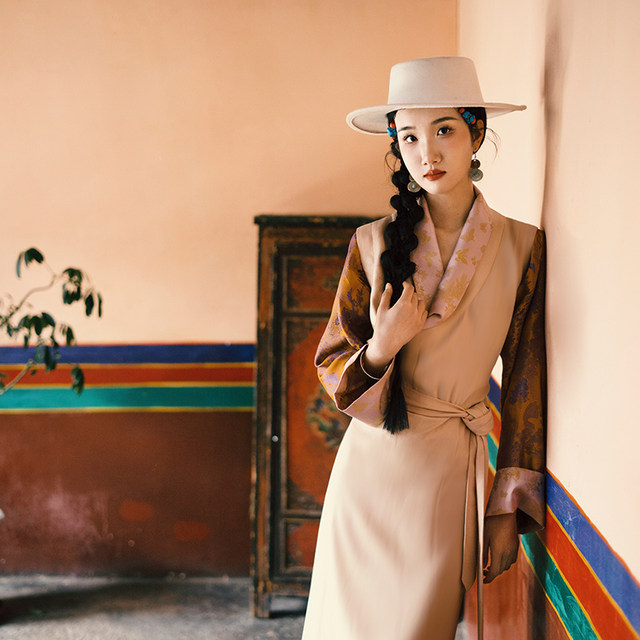 Qingyao Chinese aesthetics Qingya Art Tibetan dress long skirt female ...