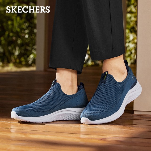 Skechers 2025 new autumn men's shoes comfortable mesh outdoor casual shoes