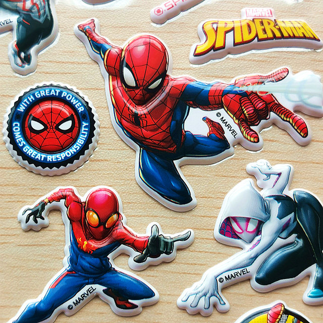 Spider -Man Children's Paper Marvel Cartoon Anime Sticker Kindergarten ...