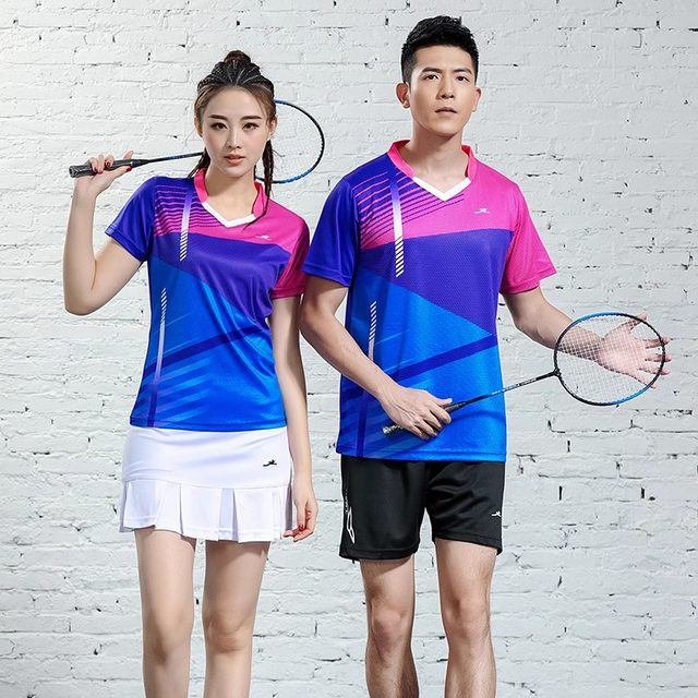 2025 new badminton suit summer men and women short-sleeved badminton ...