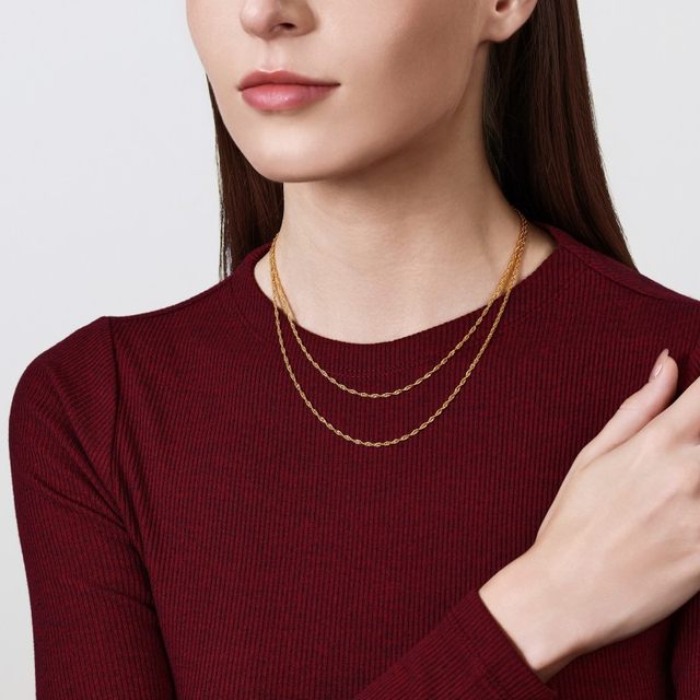 Zhou Shengsheng Golden Foot Thorn Chain Necklace Plain Chain Golden ...