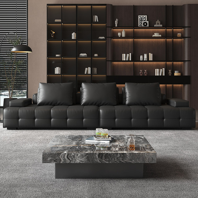 Government subsidies genuine leather Lawrence sofa inline, minimalist ...