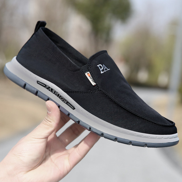 New autumn cloth shoes men's breathable single shoes men's one-foot ...