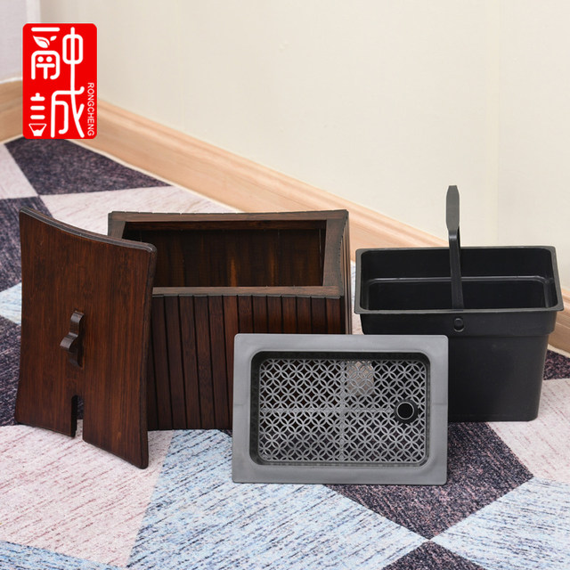 Tea residue barrel bamboo tea tray tea table drainage bucket large tea ...