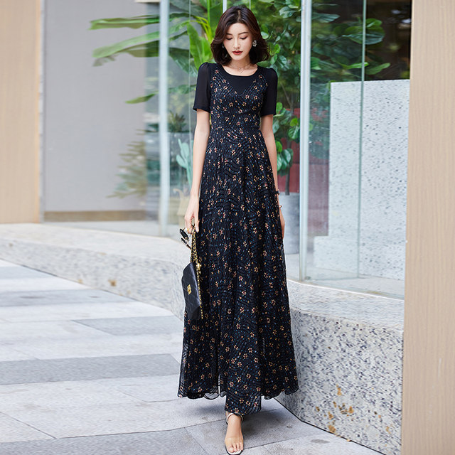 Fake two dresses unique new female Xia Da swing long models of slim ...