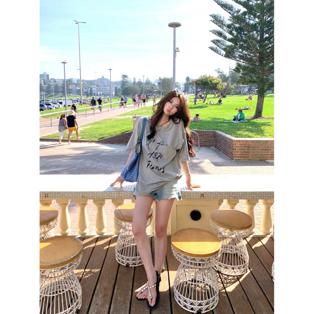 Xinlei Lin 'Slack Formula' 3 Color Lazy Casual Letter Long Sleeve T ...