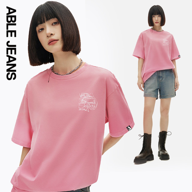 ABLE JEANS New Women's Color Printed T-Shirt 981342