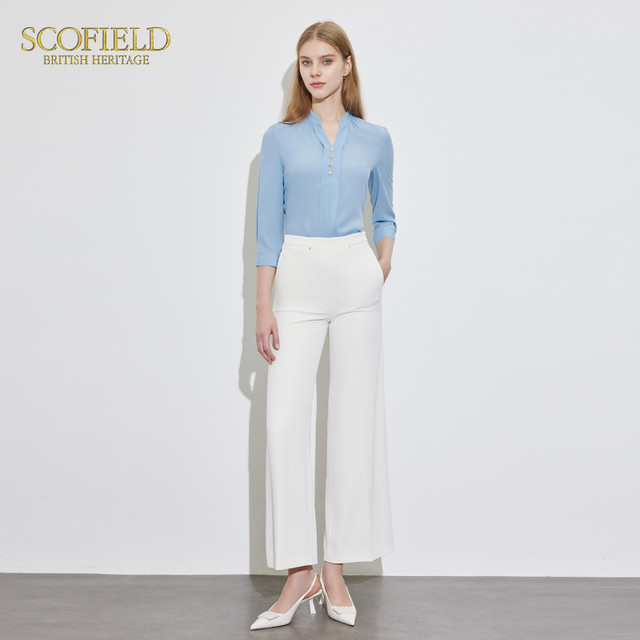 Scofield women's small V-neck slim commuting and capable simple flowing ...