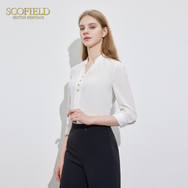Scofield women's small V-neck slim commuting and capable simple flowing ...