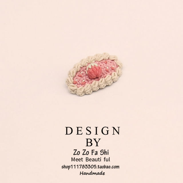 Hand-woven DIY wool hair clip cherry blossom BB clip cute girl side ...