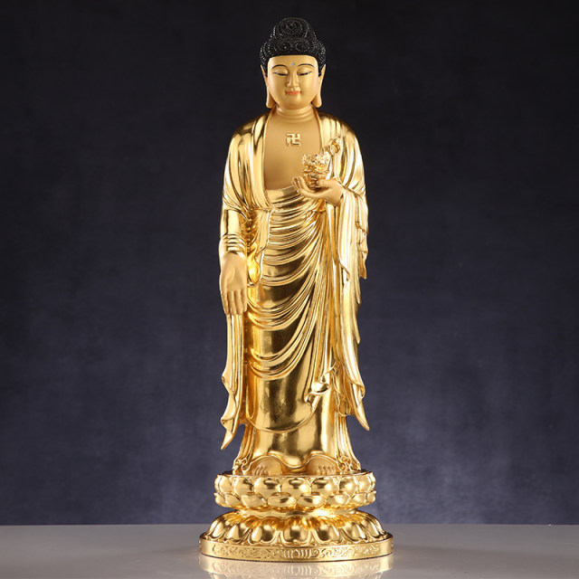 Taiwan Paste the Golden Western Three Saint statues of bronze statue ...