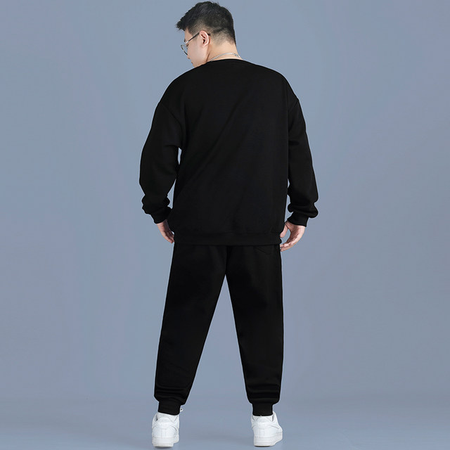 Large size men's spring and autumn suit loose fat man sweatshirt plus ...