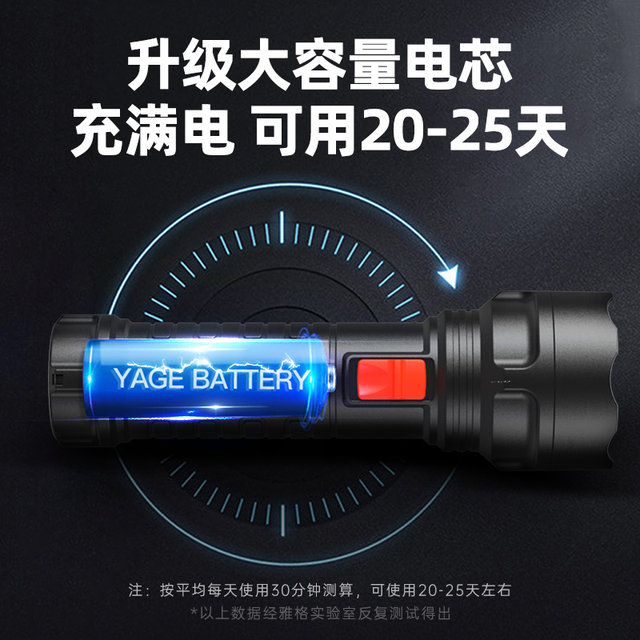 Yagre rechargeable flashlight small portable bright light elderly ...
