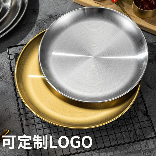 Thickened stainless steel disc shallow disc Korean stainless steel disc ...