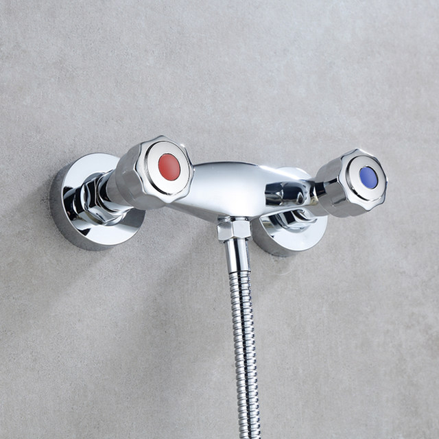 Double switch shower faucet bathroom bathtub faucet hot and cold copper ...