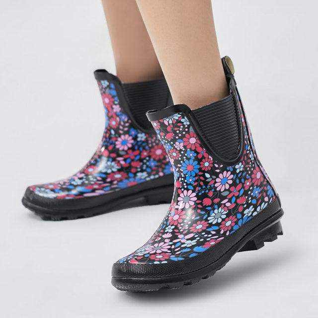 Feiying fashionable outer rain boots for women, short rain boots, low ...
