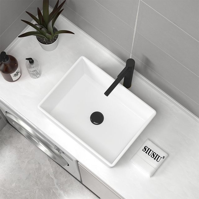 Side sink above counter basin ceramic partial mouth wash basin washing ...