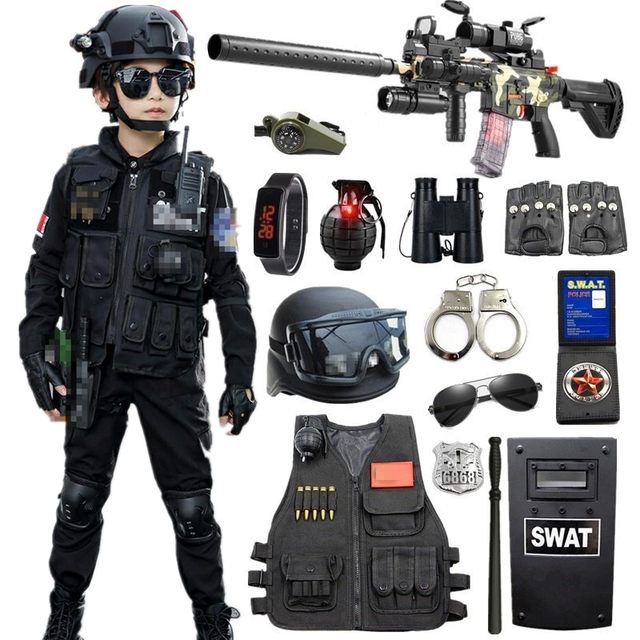 Children's special forces toy gun set boy military uniform simulation ...